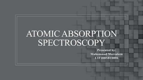 Applications of Atomic Absorption Spectrometry (AAS) | PPT | Chemistry ...