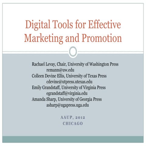 Digital Tools for Effective Marketing and Promotion | PPTX