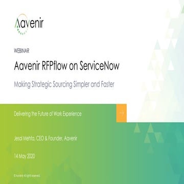 Aavenir webinar - RFPflow - Request for Proposal Management Software for Vendor-Scoring | PDF