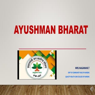 Government Insurance Scheme/ Ayushman Bharat/ PMJAY | PPTX