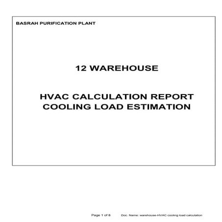 Heating & Cooling Loads Calculations and HVAC Equipment Sizing | PDF