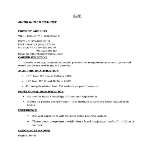 mihir choubey | DOCX