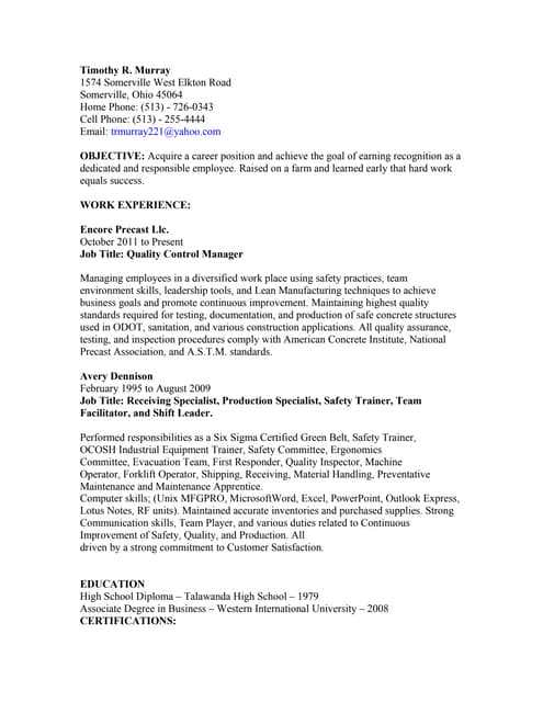 Michael phillips sr resume | DOC