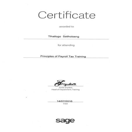 Principle of Tax and Payroll Certificate | PDF