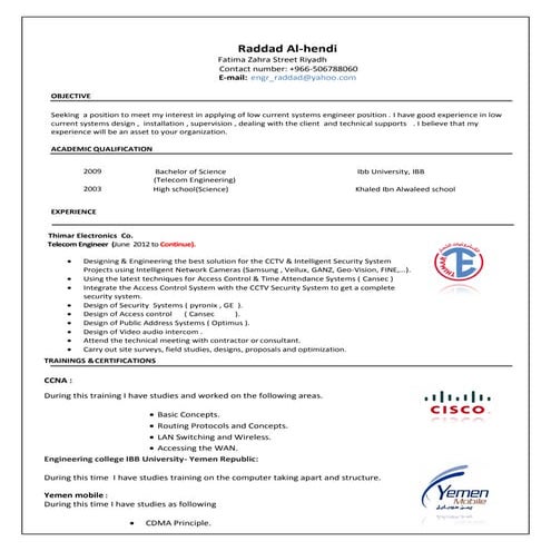 Raddad Alhendi CV2017 | PDF | Computing | Technology & Computing