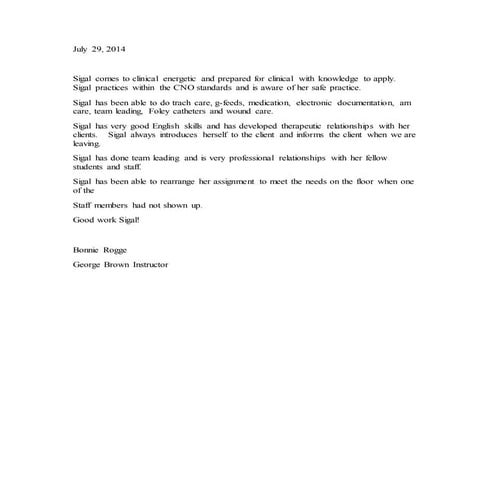 Reference- Clinical instructor | DOCX