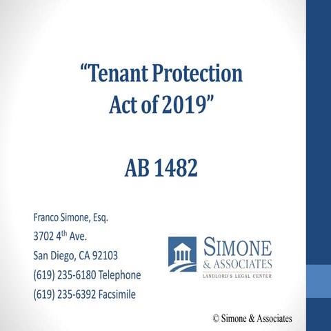 Tenant Protection Act of 2019 | PPT