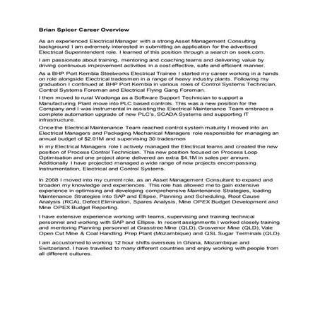 Brian Spicer Career Overview