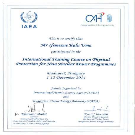 Int'l Training Course on Physical Protection for New NP Programmes ...