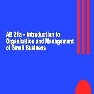 Introduction to Small Business Management | PPTX