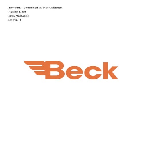 Beck Taxi Communications Plan Assignment | PDF | Logistics and ...