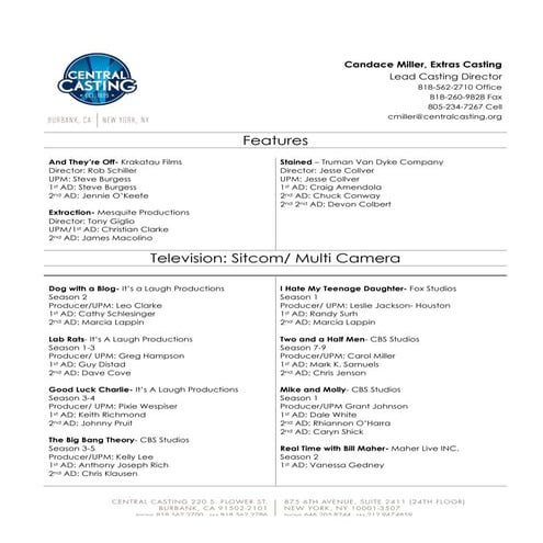 Candace Miller- Casting Resume | PDF
