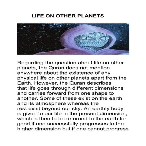 LIFE ON OTHER PLANETS | PDF