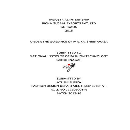 INDUSTRIAL INTERNSHIP | DOCX