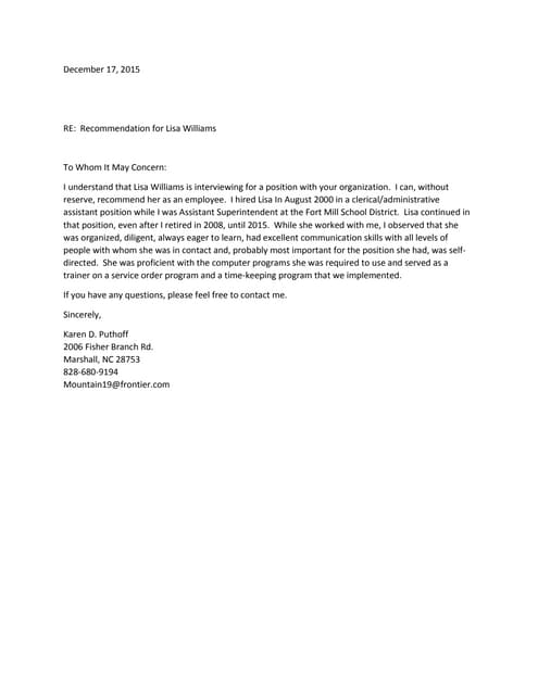 Lisa Recommendation Letter (1) | PDF