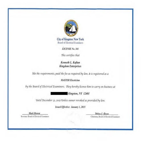 2015 Electrical License Redacted Ppt