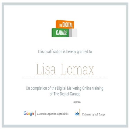 The Digital Garage Certification | PPT