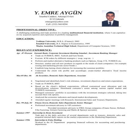 Emre Akanak CV | PDF