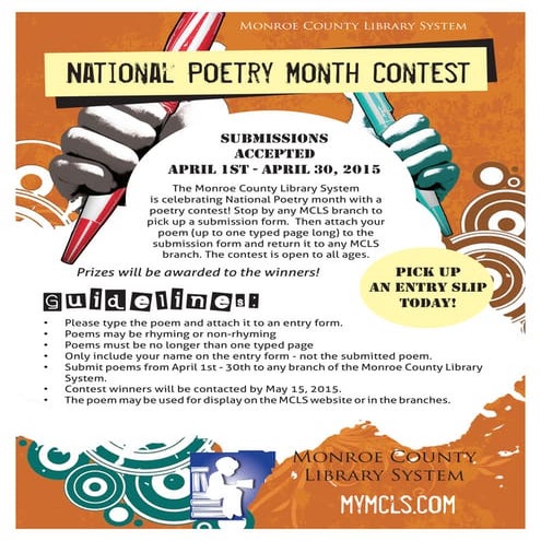 National Poetry Month Contest 2015 sign | PDF
