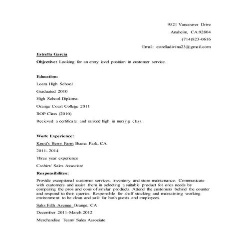 EstrellaResume1 | DOCX