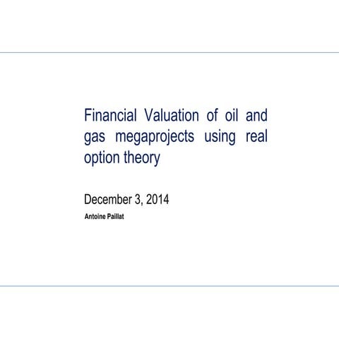 Master Thesis - Real Option Valuation of oil and gas megaprojects | PDF