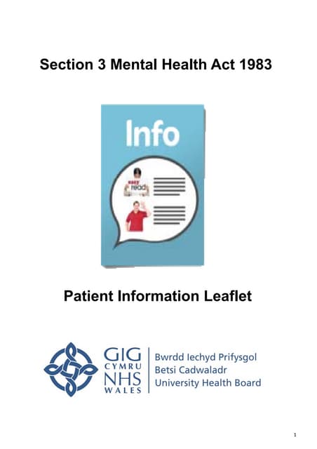 MHA Section 2 - Leaflet 1 | PDF | Mental Health | Diseases and Conditions