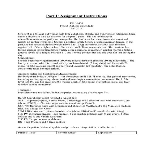 Tyep 2 DM Case Study | PDF