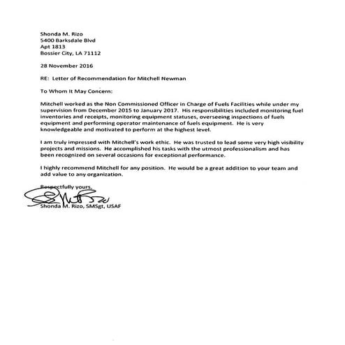 Letter of Recommedation | PDF