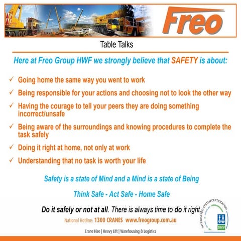 Table Talks - SAFETY | PDF