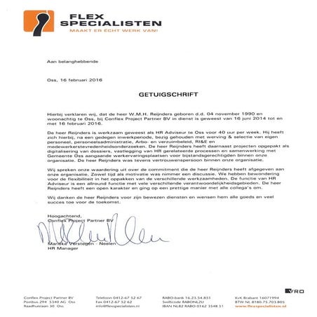 Getuigschrift Flexspecialisten | PDF