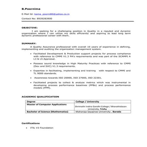 Poornima_resume_2016 | DOC