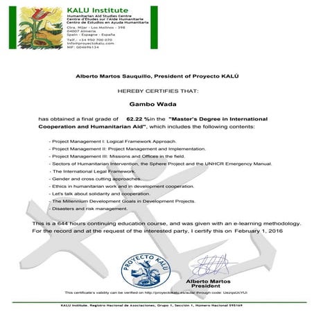 Master_s_Certificate_ MDCHA | PDF