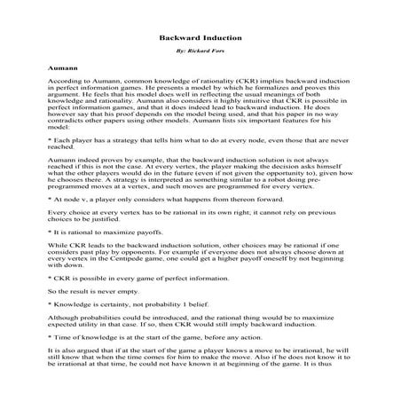 Backward Induction | DOC