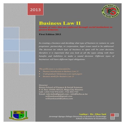 Business Law II Booklet | PDF
