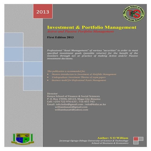 Investment & Portfolio Management Booklet | PDF