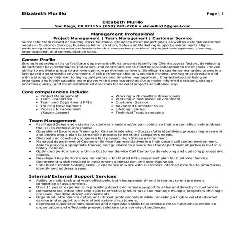 Management SupportServices Elizabeth Murillo