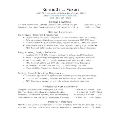EET v4 Resume | DOCX | Computing | Technology & Computing