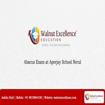 Abacus Exam at Apeejay School Nerul | PPTX