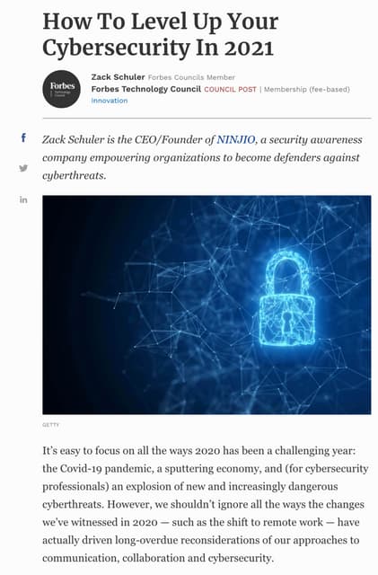 What's in store for cybersecurity in 2021? | PDF