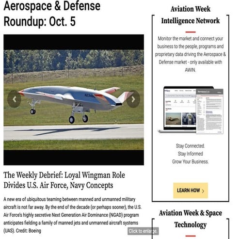 The weekly debrief: Loyal Wingman Role Divides U.S. Air Force, Navy ...