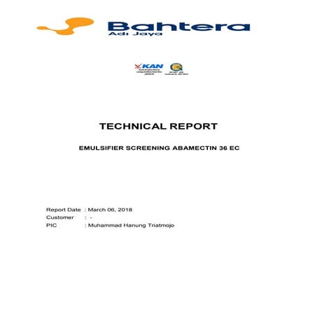 Abamectin 36 EC formulations untuk agrochemical | PDF