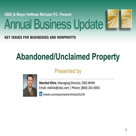 Abandoned/Unclaimed Property | PPT