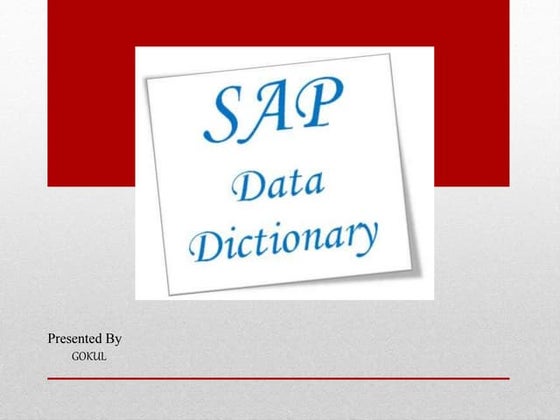 Sap Abap Data Dictionary Ppt