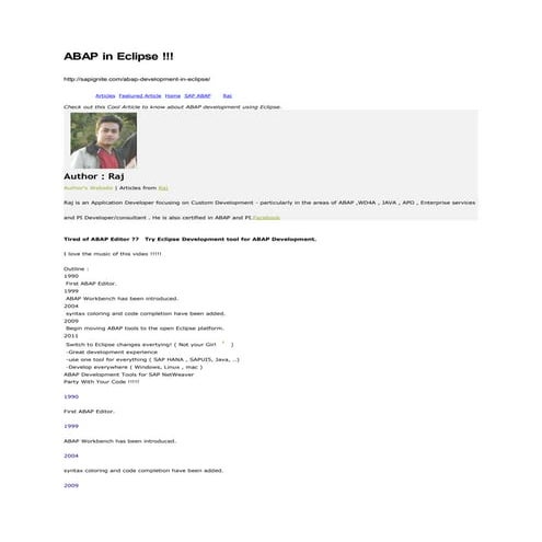 Abap In Eclipse Doc Programming Languages Computing 5862
