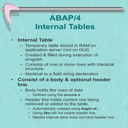 Abap Internal Tables Ppt Programming Languages Computing 3758