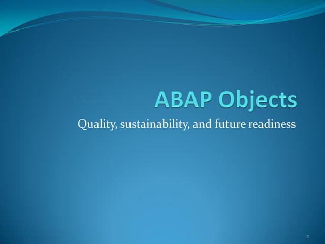 Abap objects | PDF Abap objects | PDF