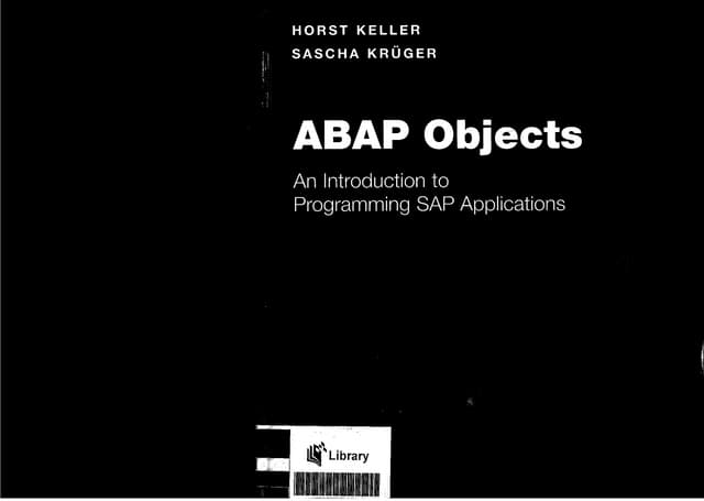 Abap Objects Introduction To Programming Sap Applications Sap Press
