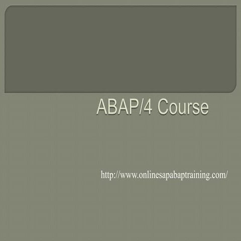 Abap ppt2 | PPTX