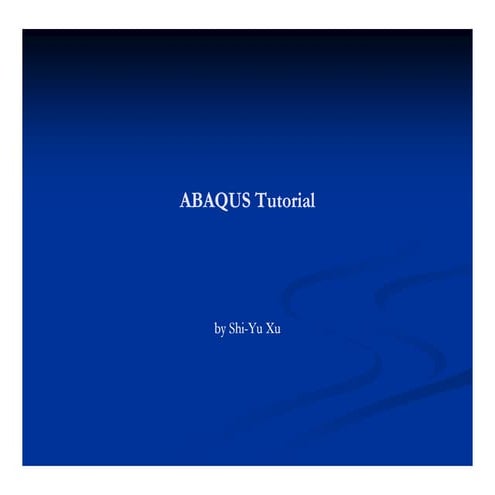 Abaqus tutorial | PDF
