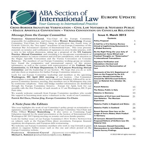 American Bar Association – Section of International Law Newsletter ...
